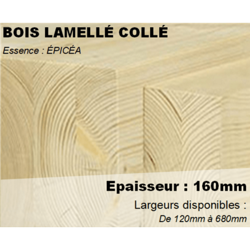 Lamellé Collé douglas ou épicéa construction bois 160mm | Central Bois