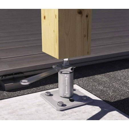 Pied de Poteau Réglable Hauteur H140-165m avec manchon | Central Bois